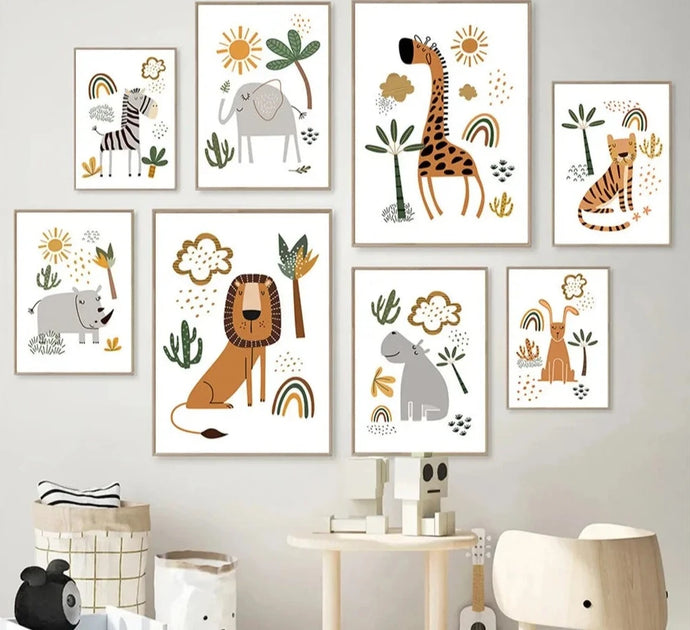 Poster Jungle Safari Bébé – Déco Exotique