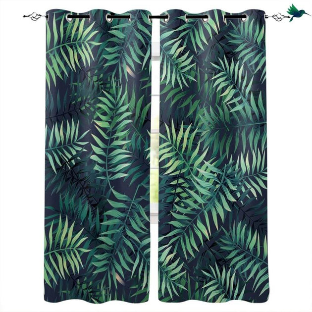 Rideaux Vert Jungle – Déco Exotique