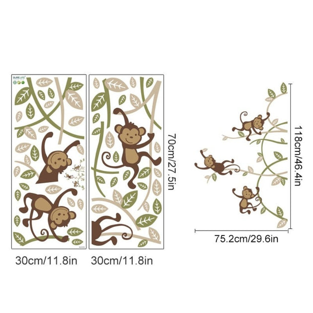 Stickers Singe Chambre Bébé – Déco Exotique